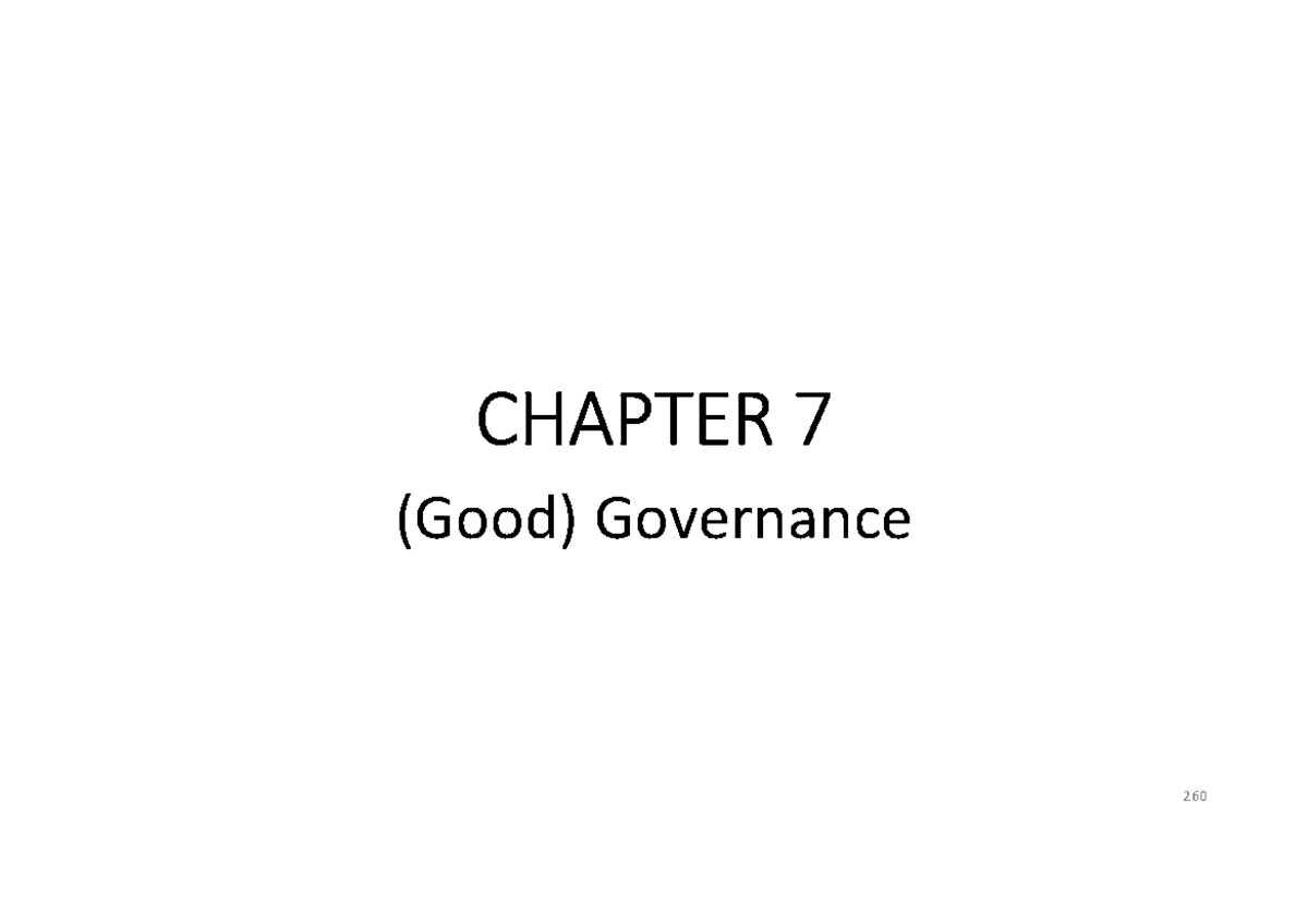 LS 100 - Constitutional Law - Chapter 7 - CHAPTER 7 (Good) Governance ...