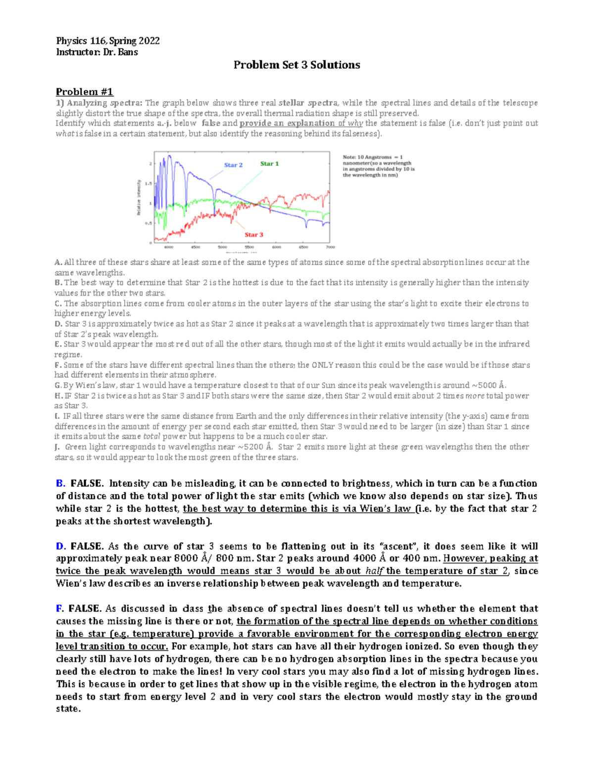 Problem Set 3 Solutions Sp 22 - Instructor: Dr. Bans Problem Set 3 ...