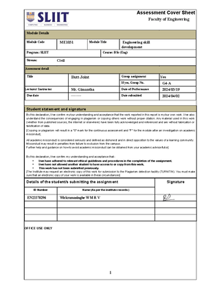 Impact testing EN23582606 - Continuous Assessment Cover Sheet Faculty ...