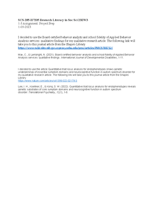 SOC 285 Milestone 2-2 - SOC 285 Milestone One 2- Describe the ...