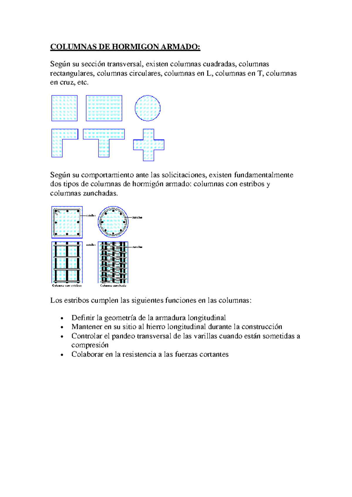 Columnas de Hormigon Armado - COLUMNAS DE HORMIGON ARMADO: Según su ...