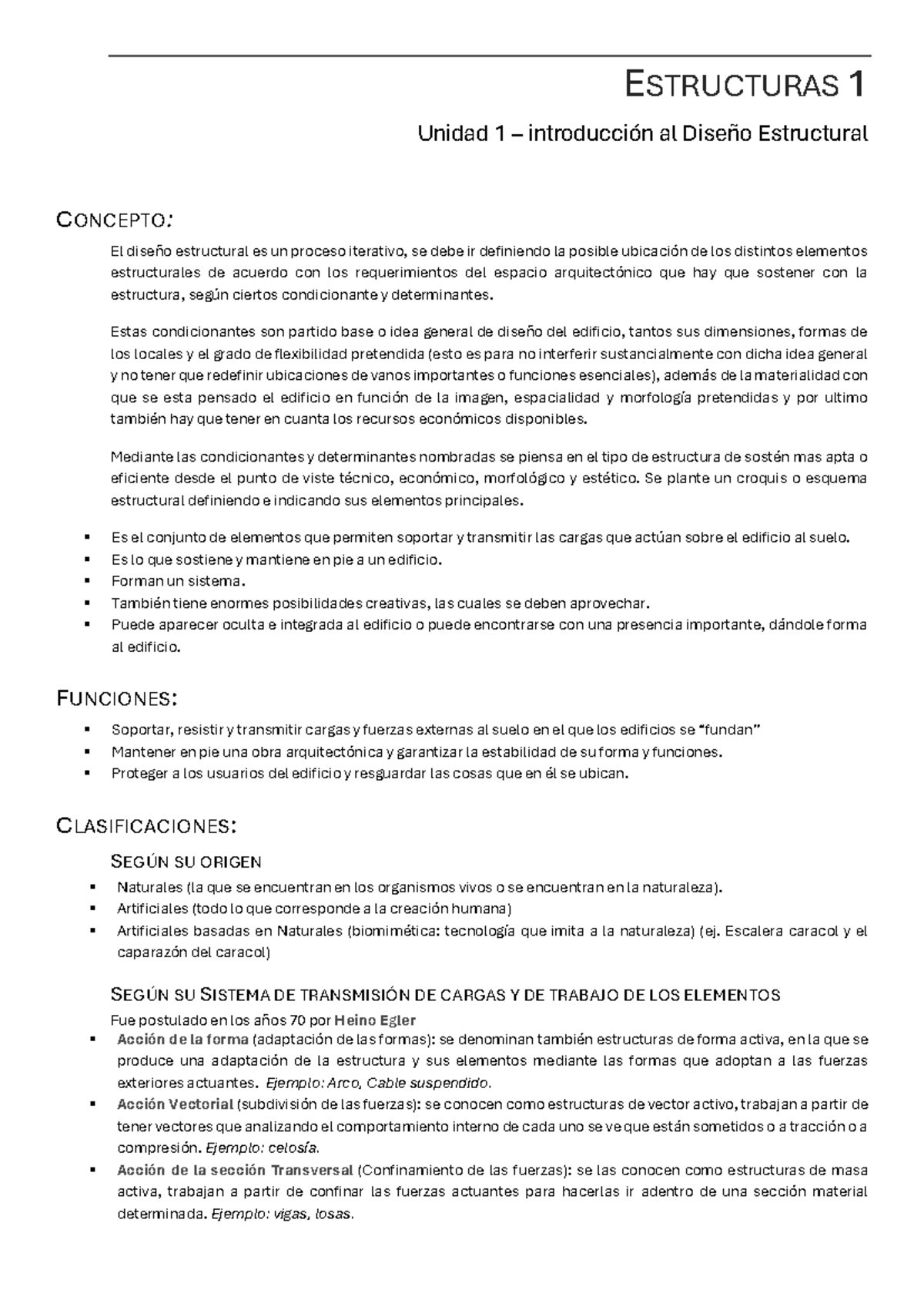 Estructuras 1 - Resumen - ESTRUCTURAS 1 Unidad 1 – introducción al ...