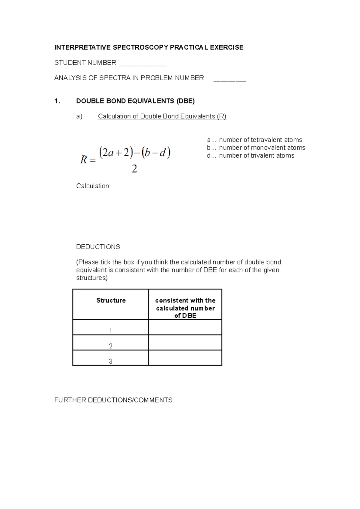 Blank Proforma 2021 CAS - INTERPRETATIVE SPECTROSCOPY PRACTICAL ...