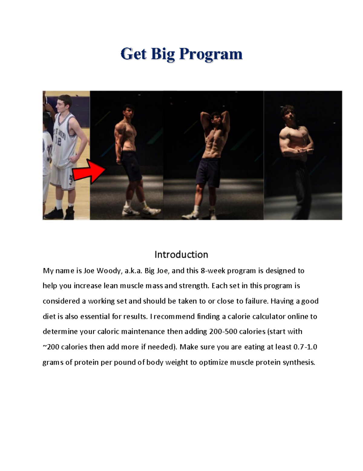 Get Big Program - Nothing - Get Big Program Introduction My name is Joe ...
