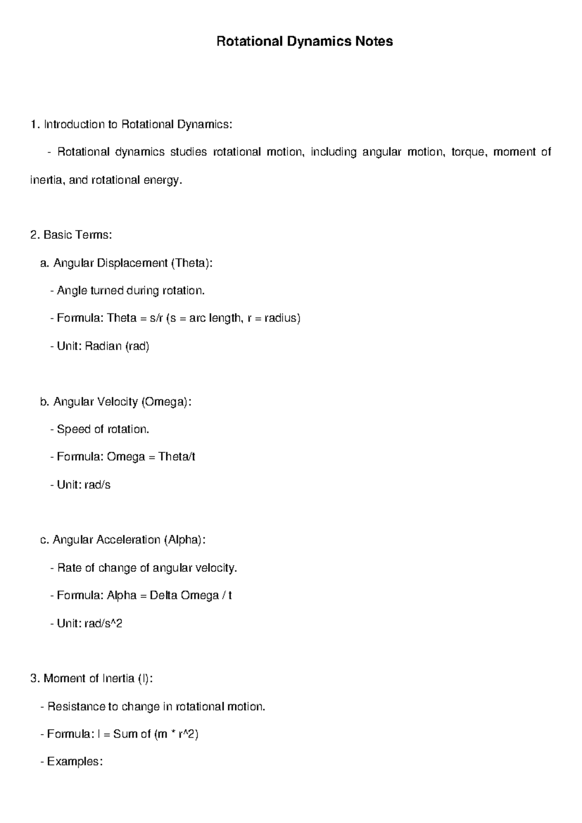 Rotational Dynamics Notes Fixed - Rotational Dynamics Notes ...