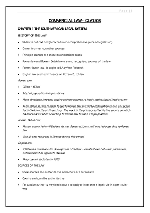 Commercial Law Module Guide Semester 1 Academic Year 2023 - JHA131 ...