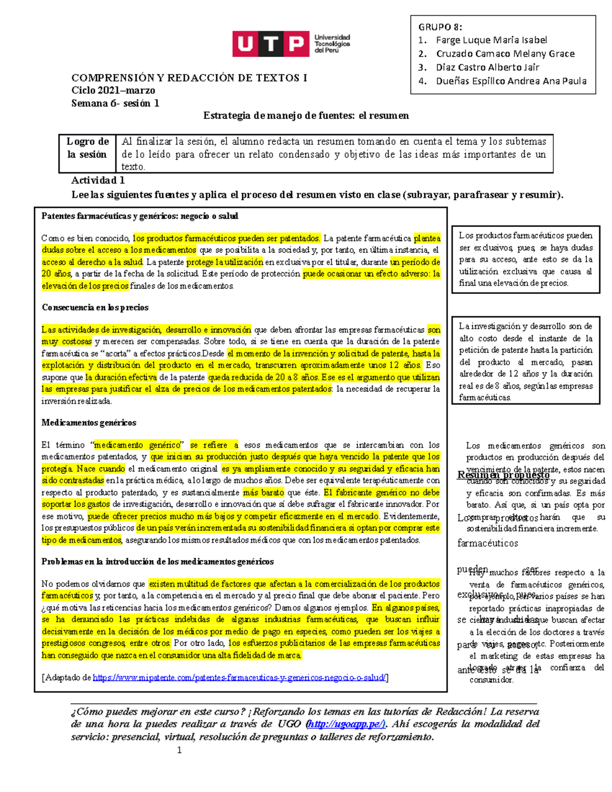 S06.s1 Material de clase (resumen) 2021-marzo - COMPRENSIÓN Y REDACCIÓN ...
