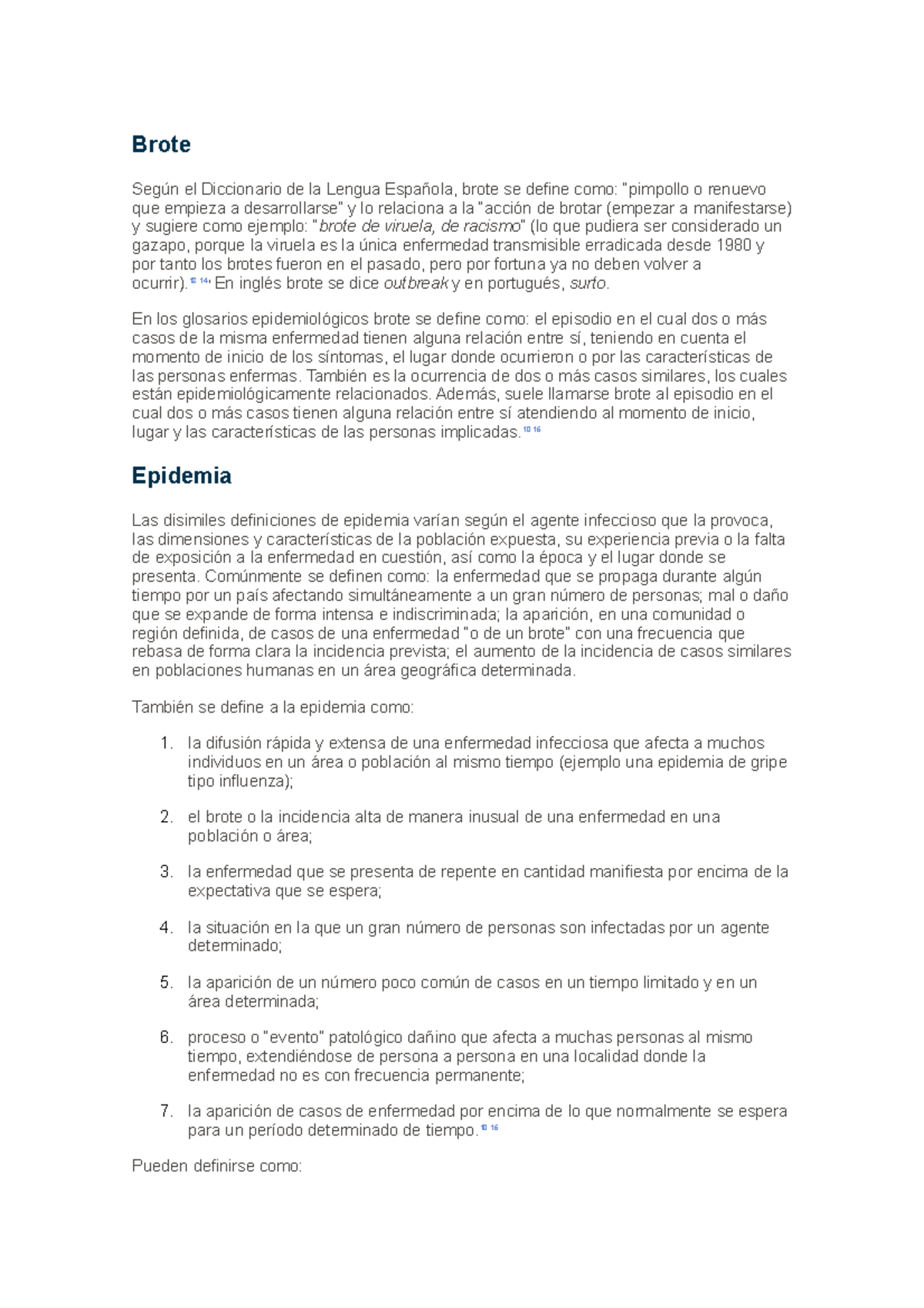 Brote terminos epidimiologicos - Brote Según el Diccionario de la ...