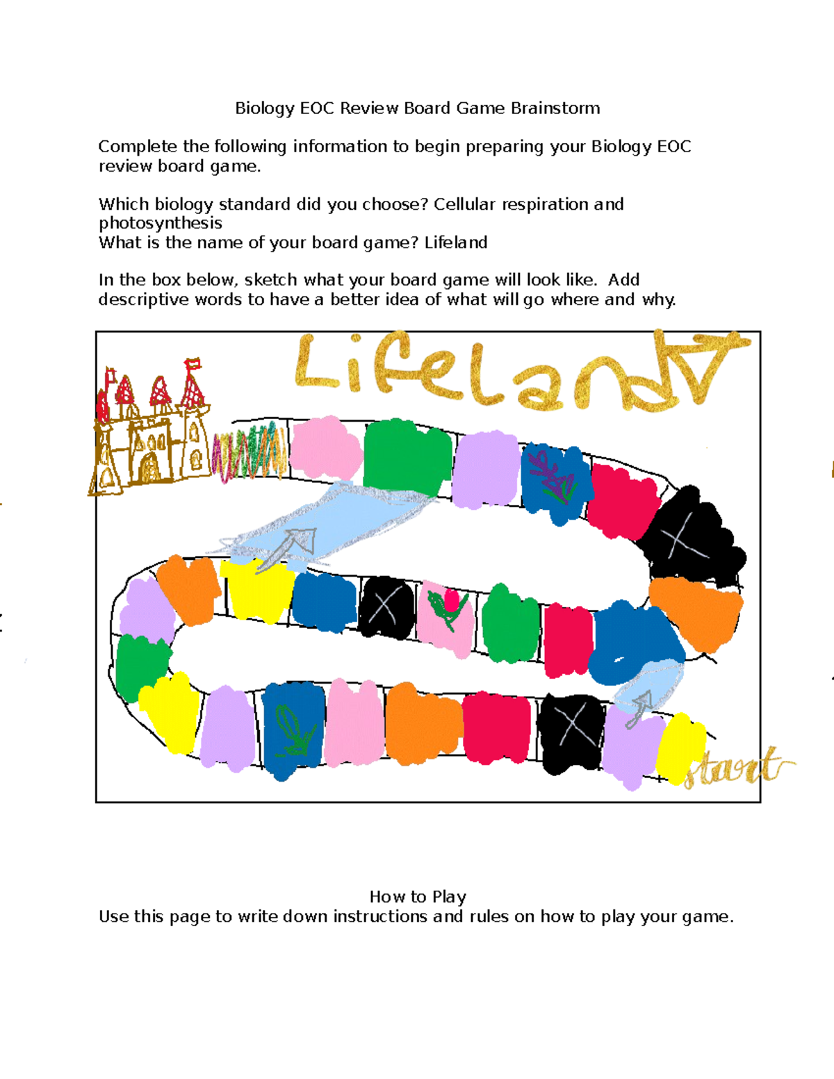 Biology EOC Review Board Game Brainstorm - Biology EOC Review Board ...