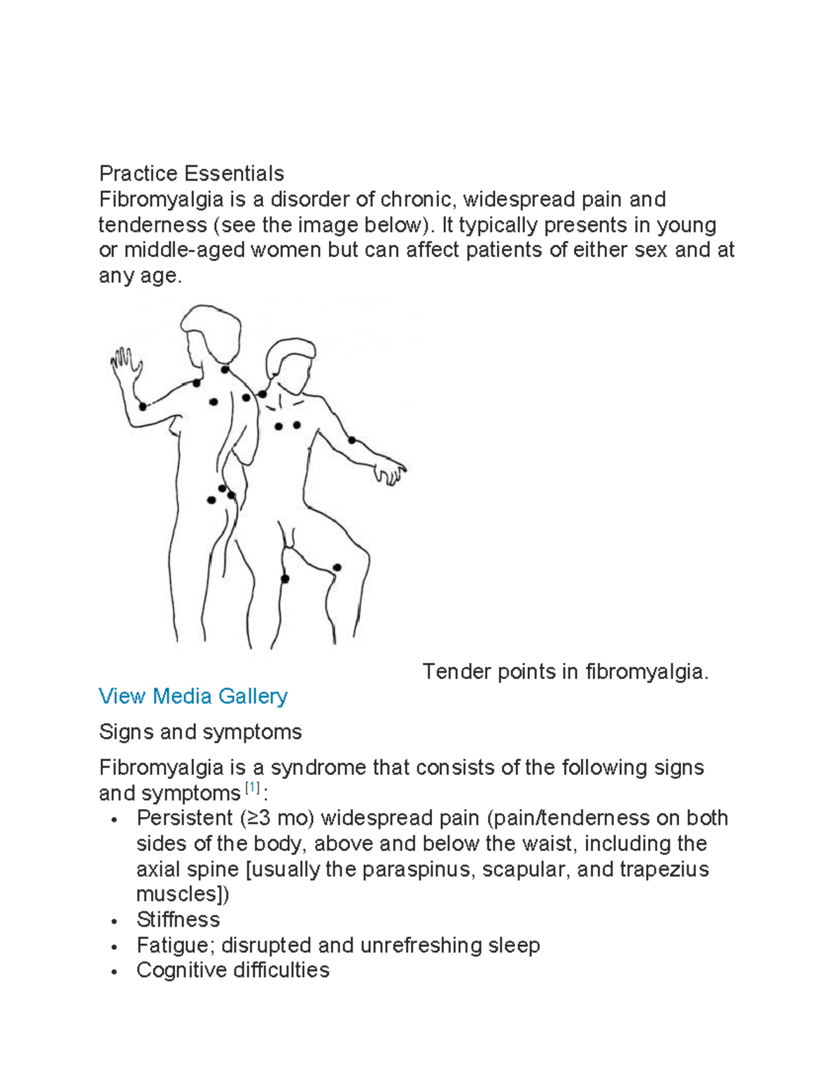 Fibromyalgia - study material - Practice Essentials Fibromyalgia is a ...