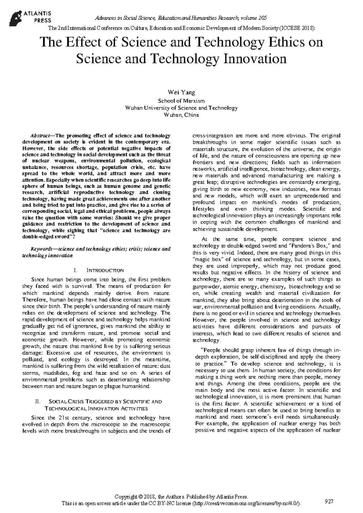 25894066 - Good - The Effect of Science and Technology Ethics on ...