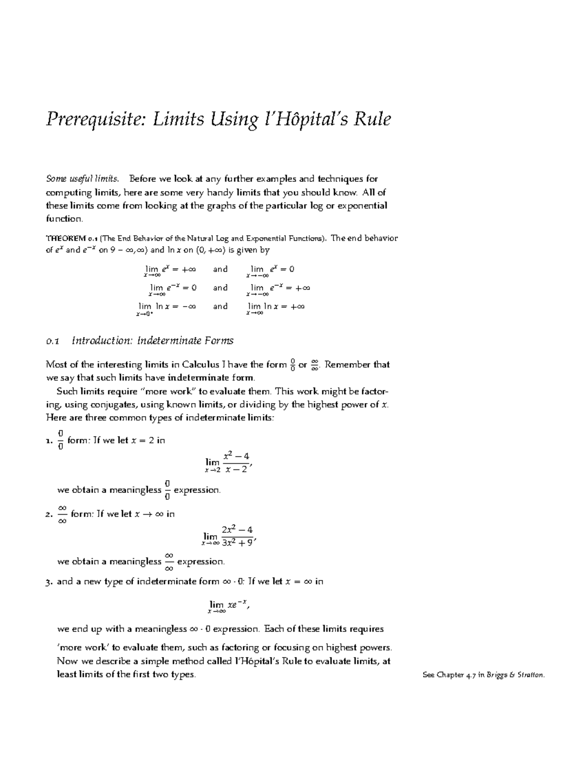 Lhopital - Study Notes - Prerequisite: Limits Using l’Hôpital’s Rule ...