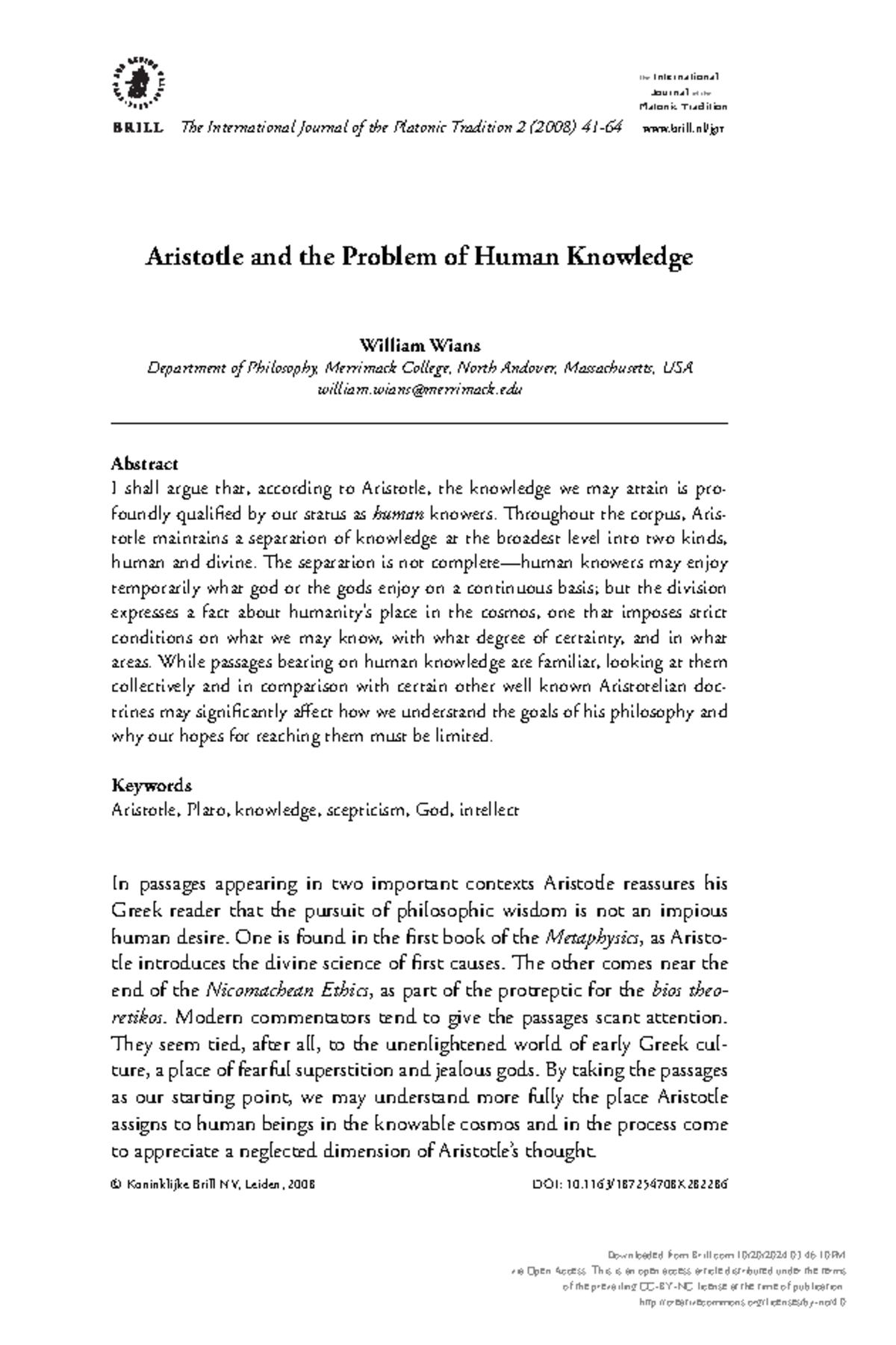 Jpt-article-p41 3 - ghbvhy - © Koninklijke Brill NV, Leiden, 2008 DOI: 10/187254708X The - Studocu