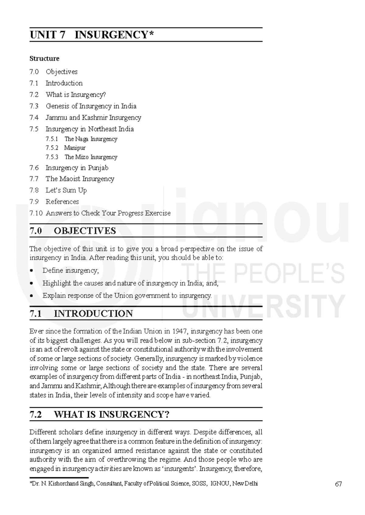 Insurgency - Summary Political science - Autonomy Movements UNIT 7 ...