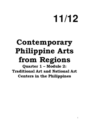 1 Q2 Conarts - Contemporary Arts Module 1 for Second Quarter - 11 ...