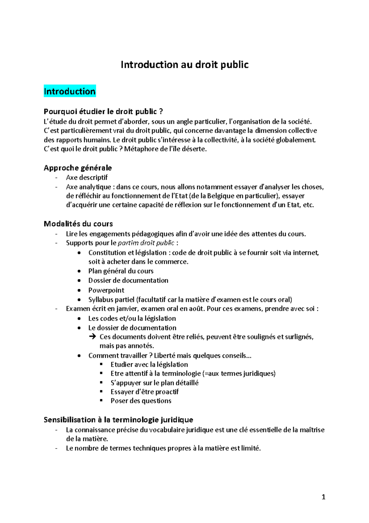 Introduction au droit public - Introduction au droit public Introduction Pourquoi étudier le ...