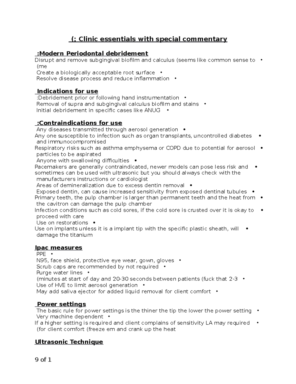 Clinic essentials II exam notes - (;Clinic essentials with special ...