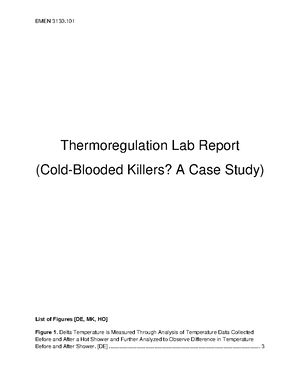 Thermoregulation Poster - Thermoregulation Lab Bailey Ross, Dennis ...