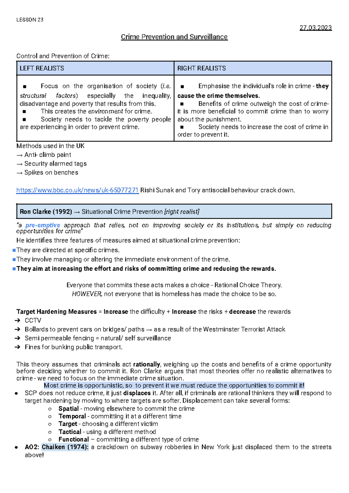 Surveillance - LESSON 23 27. Crime Prevention and Surveillance Control ...