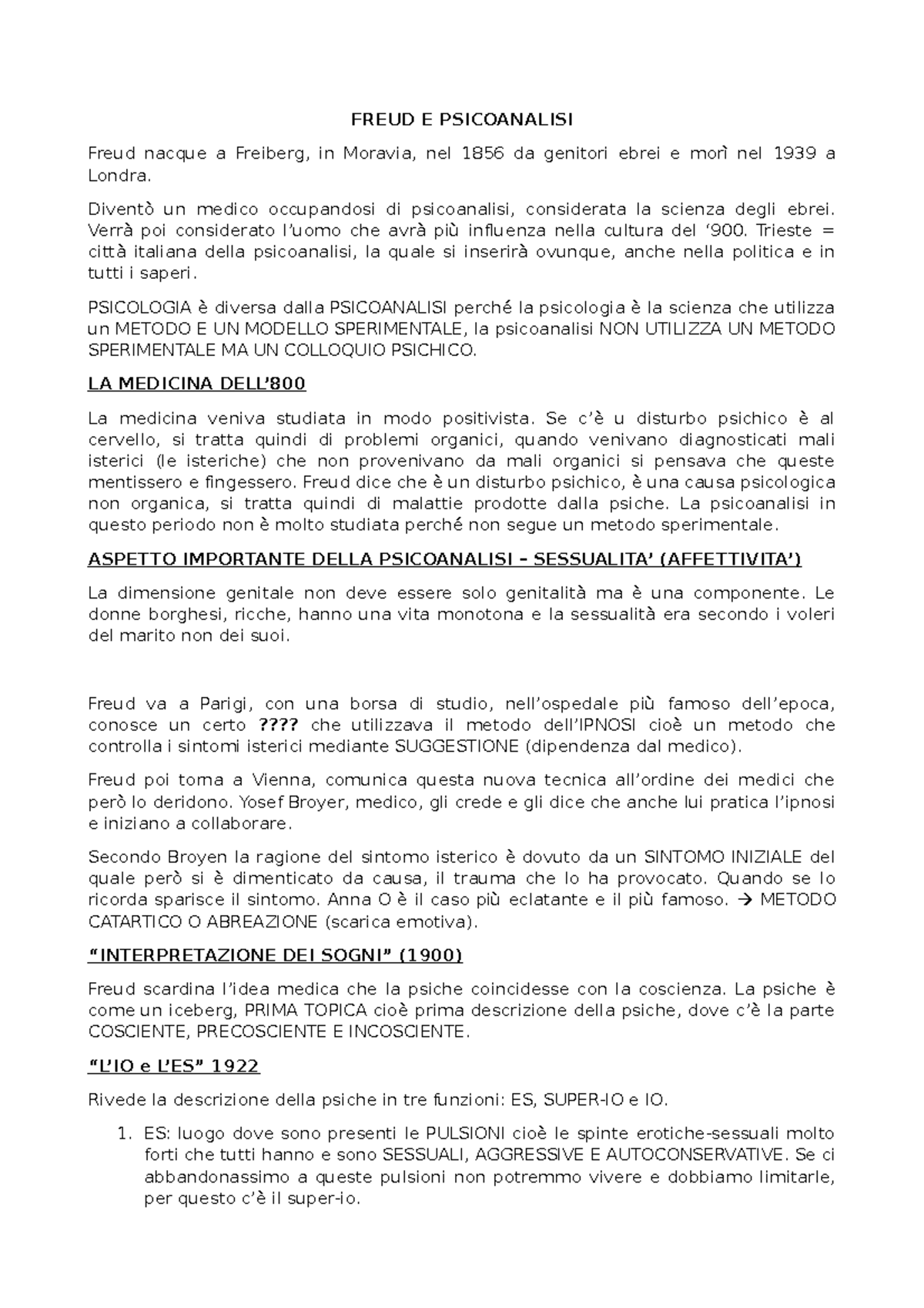 Freud E Psicoanalisi - FREUD E PSICOANALISI Freud nacque a Freiberg, in ...