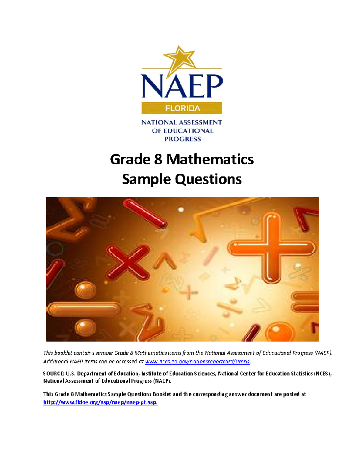 G8msq - quiz - Grade 8 Mathematics Sample Questions This booklet ...