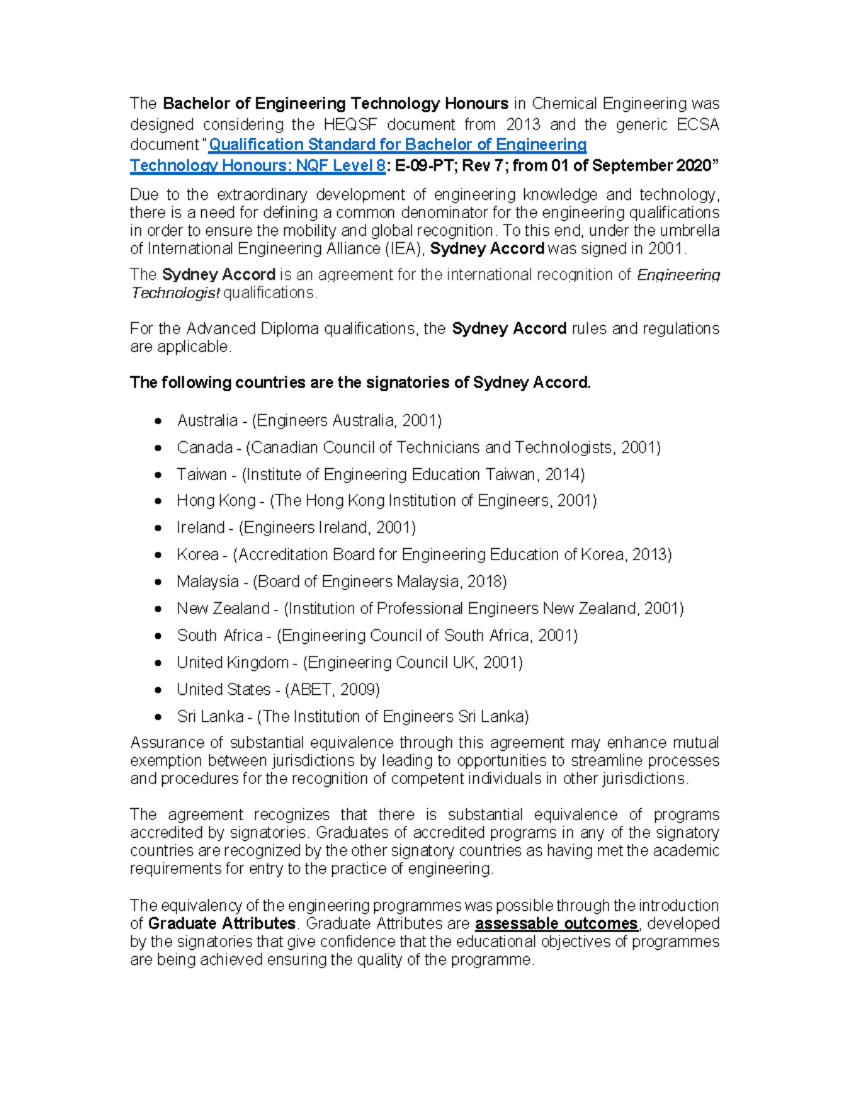 GA for Hons Chemical Engineering - The Bachelor of Engineering ...