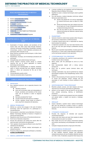 Medical Terminology - PRINCIPLE OF MEDICAL LABORATORY SCIENCE The study ...