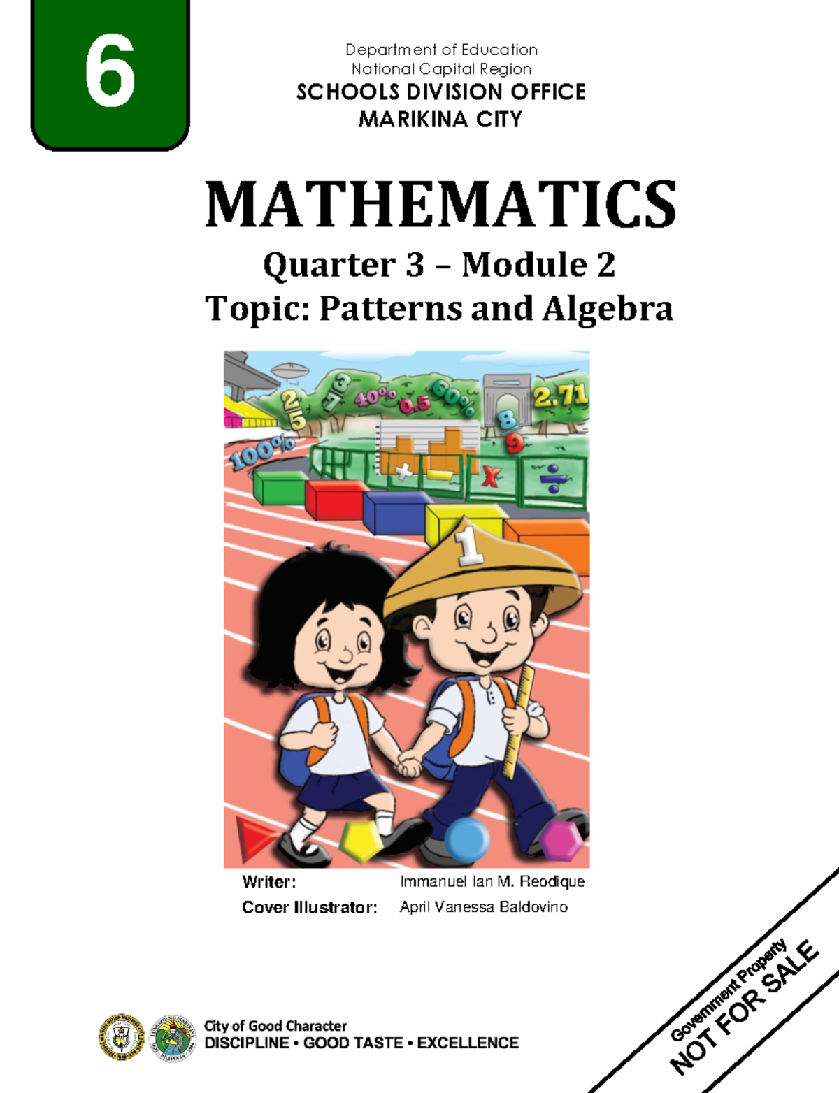 MATH G6 Q3 M2 (20pages) - asdf - Writer: Immanuel Ian M. Reodique Cover ...