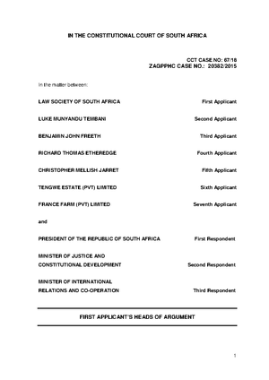 Founding affidavit - LAWS3047A - Wits University - Studocu