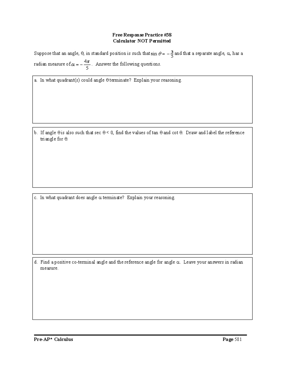 FR38 - g buyijkn - Pre-AP* Calculus Page 581 Free Response Practice ...