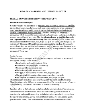 Lifeskills Handout (2) (1) pp - MODULE TITLE: HEALTH AWARENESS LIFE ...