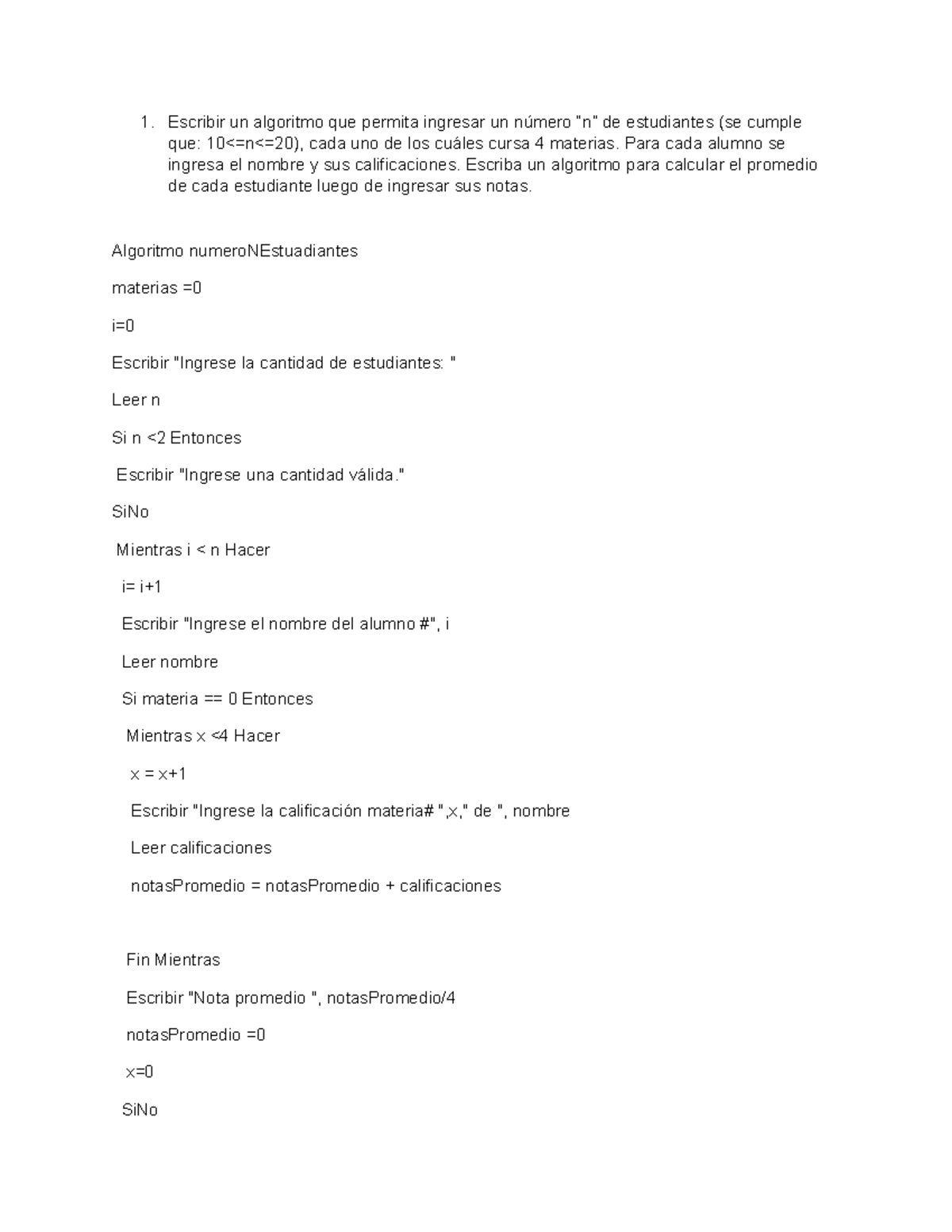 S15.s1 - Resolver ejercicios - Escribir un algoritmo que permita ingresar un número “n” de - Studocu