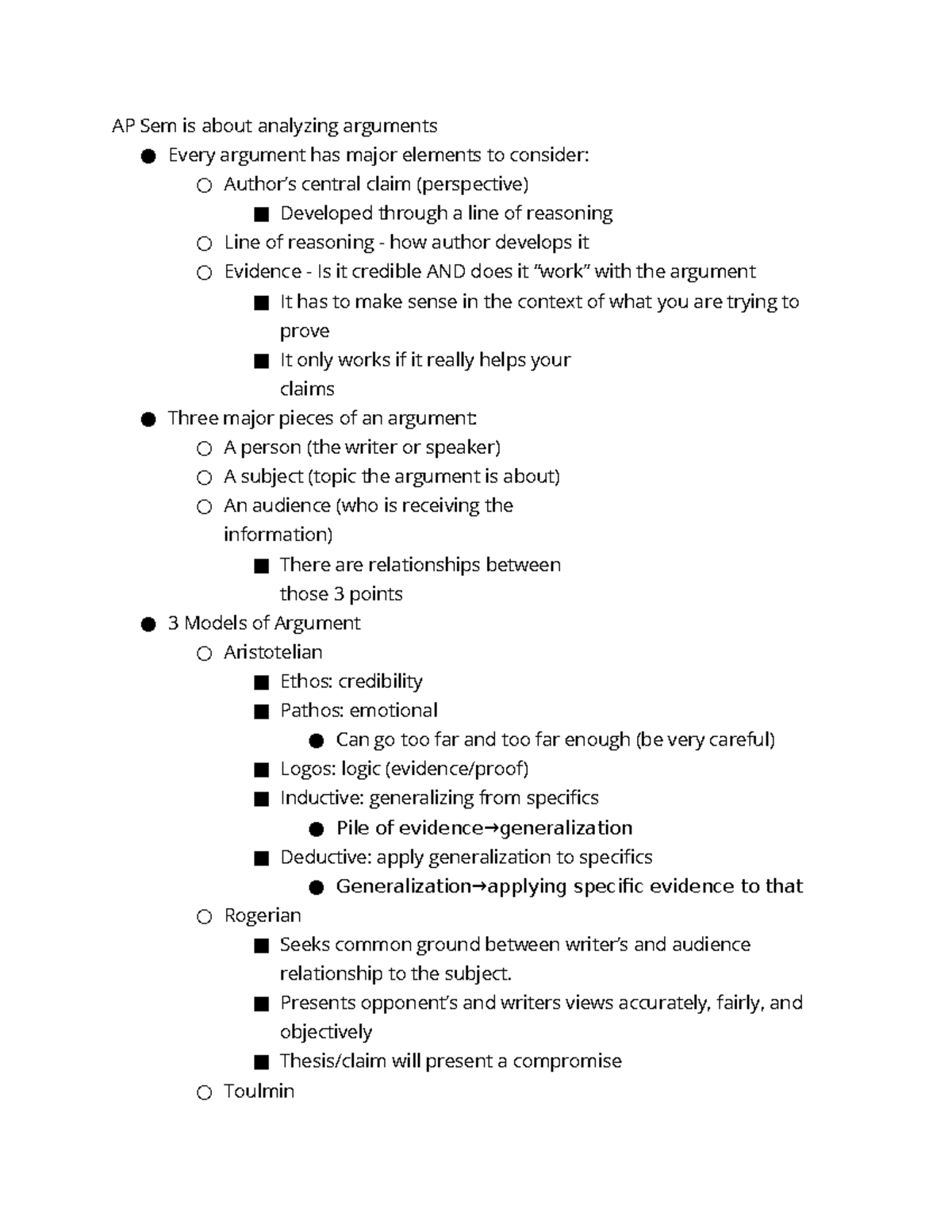 AP SEM Arguments - AP SEM tips - AP Sem is about analyzing arguments ...