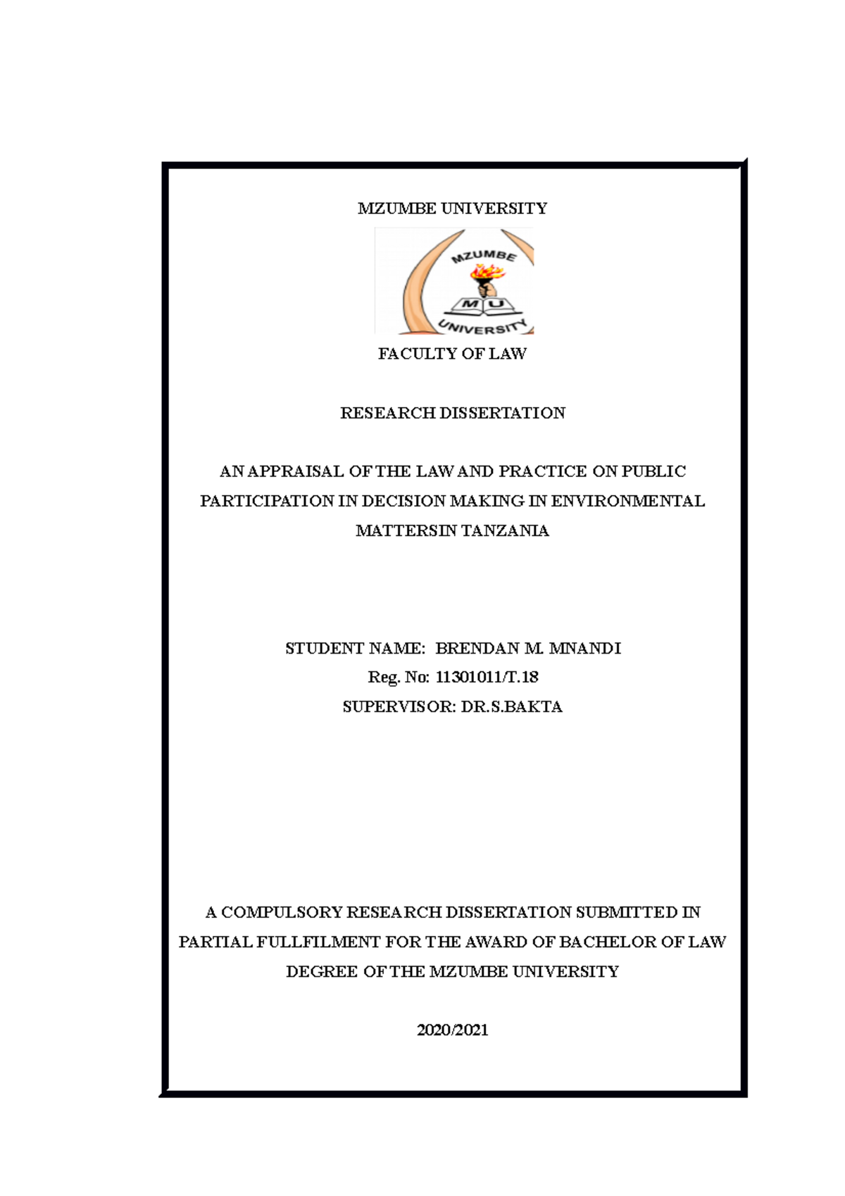 Mnandi- Final Draft - Mini Dissertation on Public participation towards ...