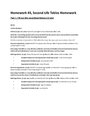 Life Tables Excel Guide and HW (1) - Fill in the table below with all 6 ...