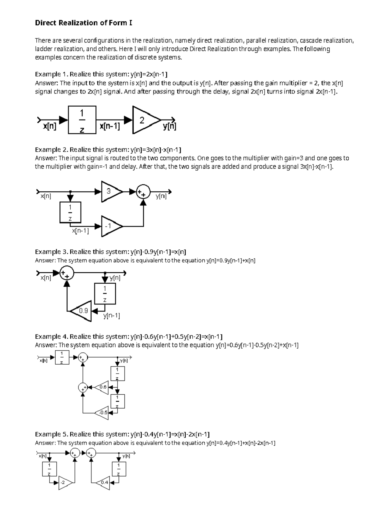Mathematics Linear-19 - Direct Realization of Form I There are several ...