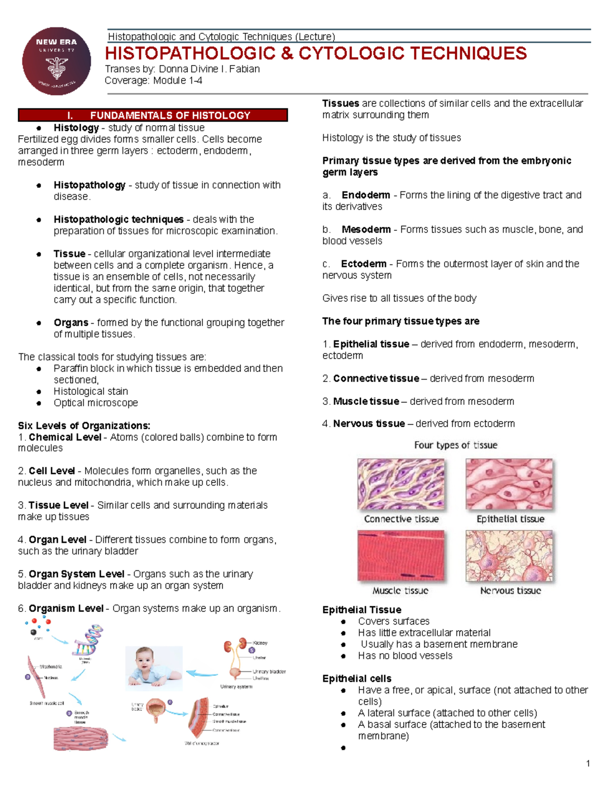 Histo-Lec- Midterm - knowledge - Histopathologic and Cytologic ...