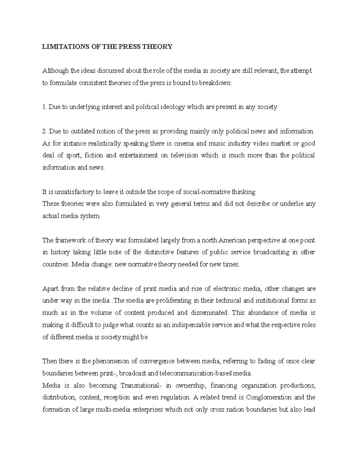 Ch05 Limitations of press theory - LIMITATIONS OF THE PRESS THEORY ...