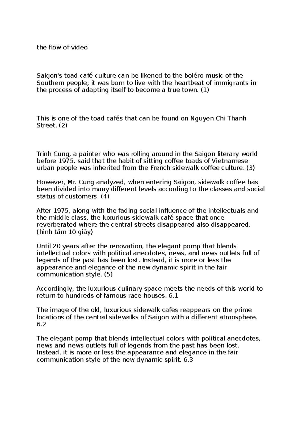 Tourism clip script - Sociologie du Travail - UEH - Studocu