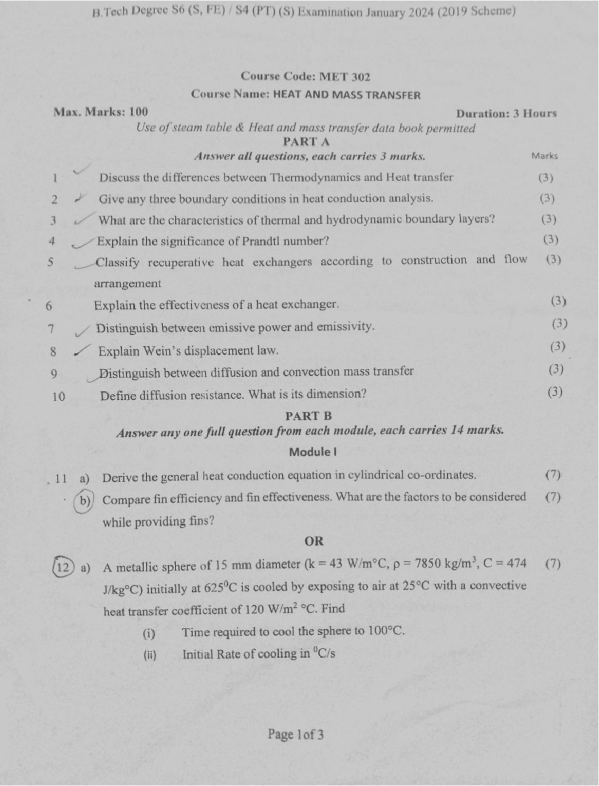Hmt 2024 qp - Mechanical Engineering - Studocu