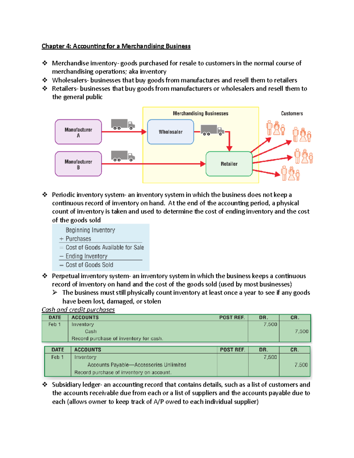 Chapter 4 Study guide - Lecture notes 4 - Chapter 4: Accounting for a ...