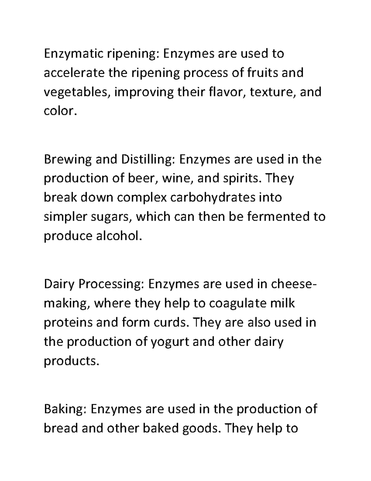The role of enzyme in food processing 2 - Enzymatic ripening: Enzymes ...