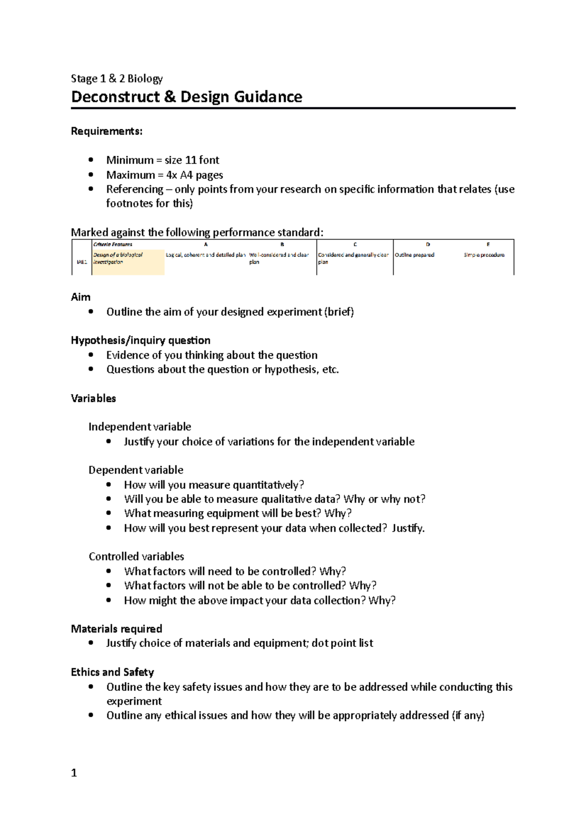 00 - Deconstruct Design Guidance Stage 1-2 - Stage 1 & 2 Biology ...
