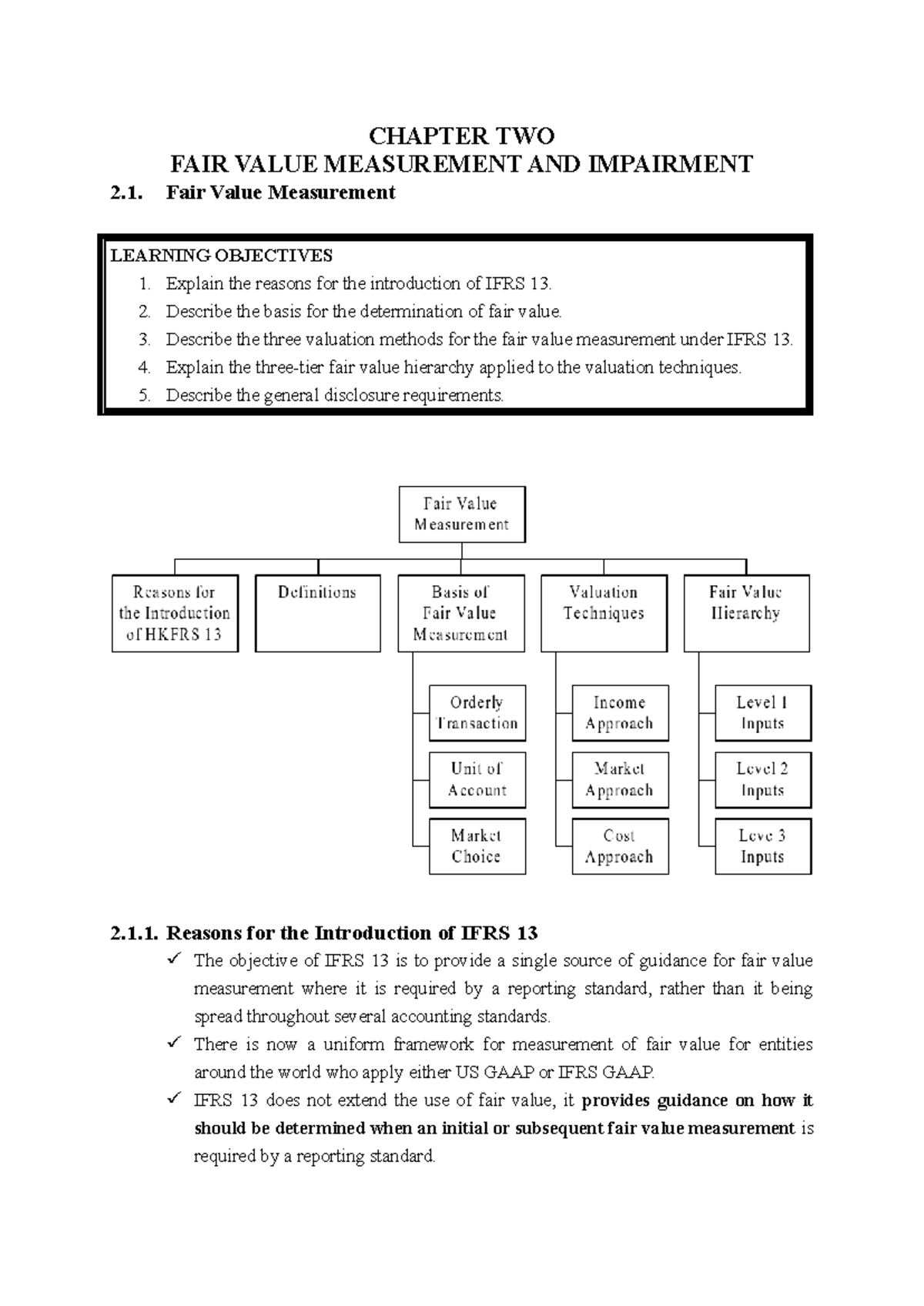 Chapter Two - Acfn - CHAPTER TWO FAIR VALUE MEASUREMENT AND IMPAIRMENT 2. Fair Value Measurement ...