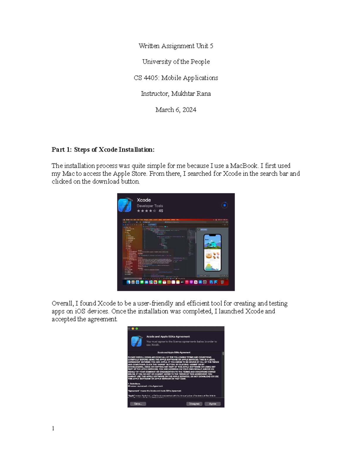 Mobile Application Assignment Unit 5 - Written Assignment Unit 5 University of the People CS ...