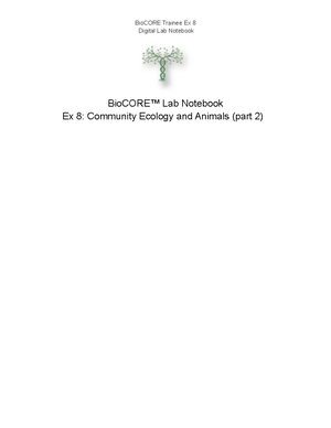 BIO 1802 DLN 5 - Digital lab notebook - Digital Lab Notebook BioCORE ...