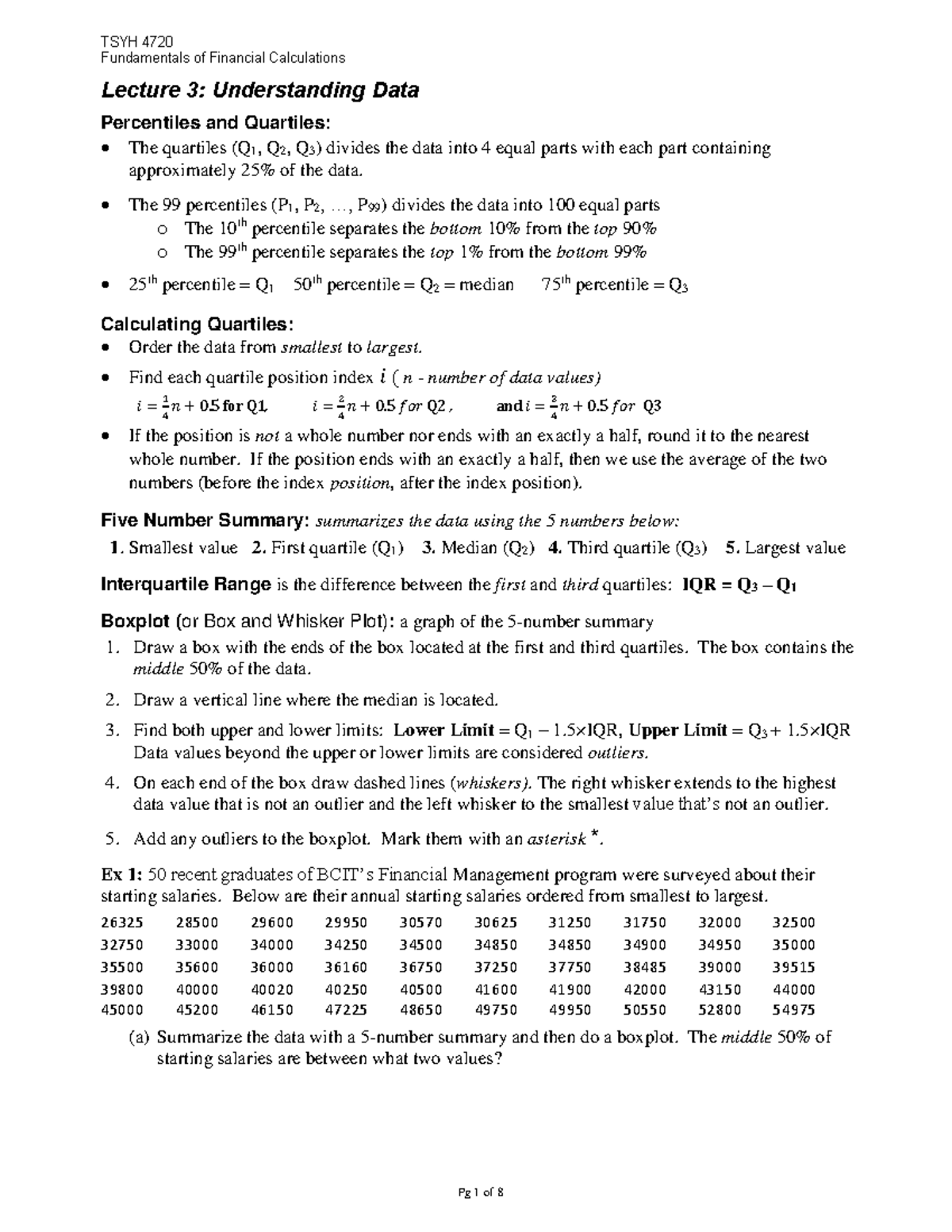 Lecture 3-4720 - Fundamentals of Financial Calculations (Engineering ...