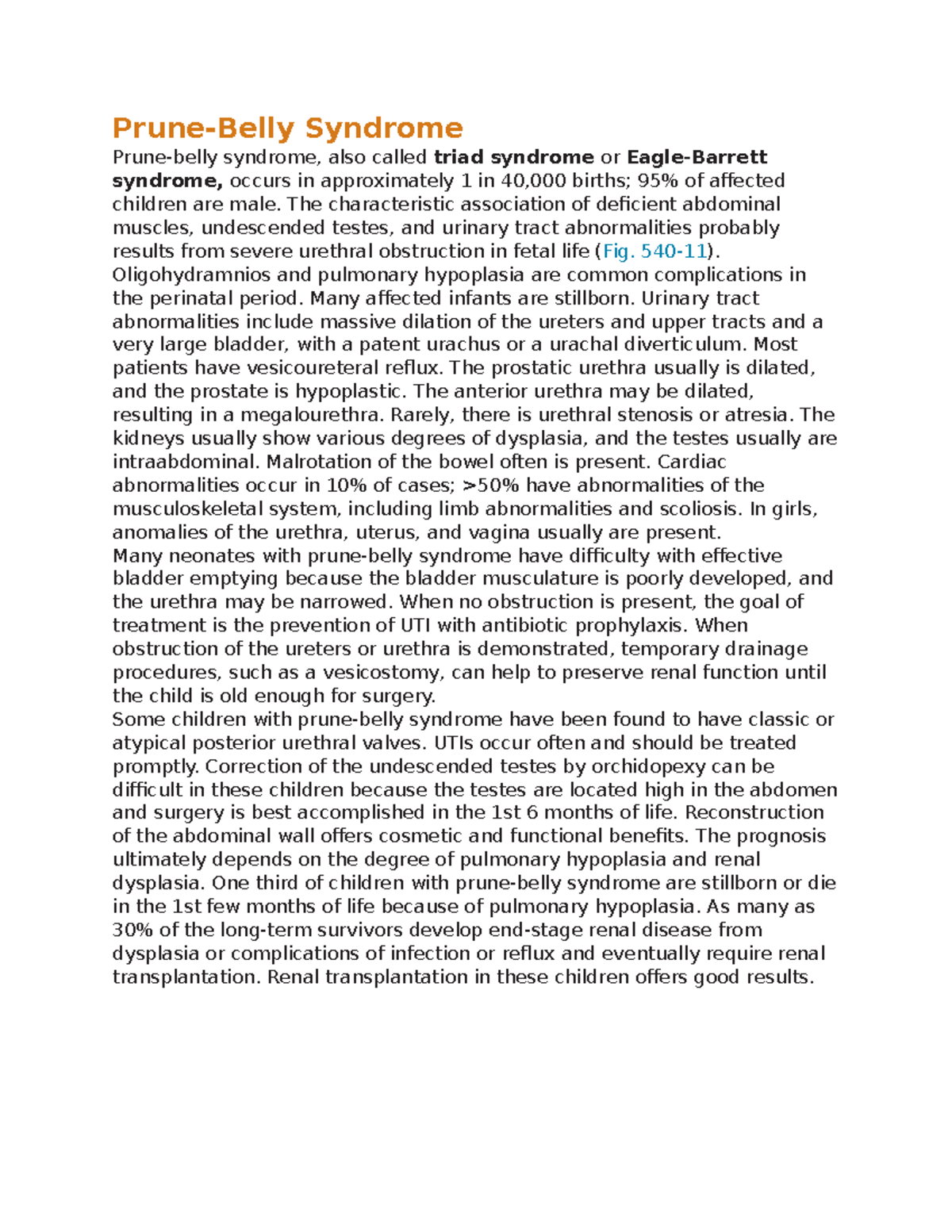 Prune Belly Syndrome - Prune-Belly Syndrome Prune-belly syndrome, also ...