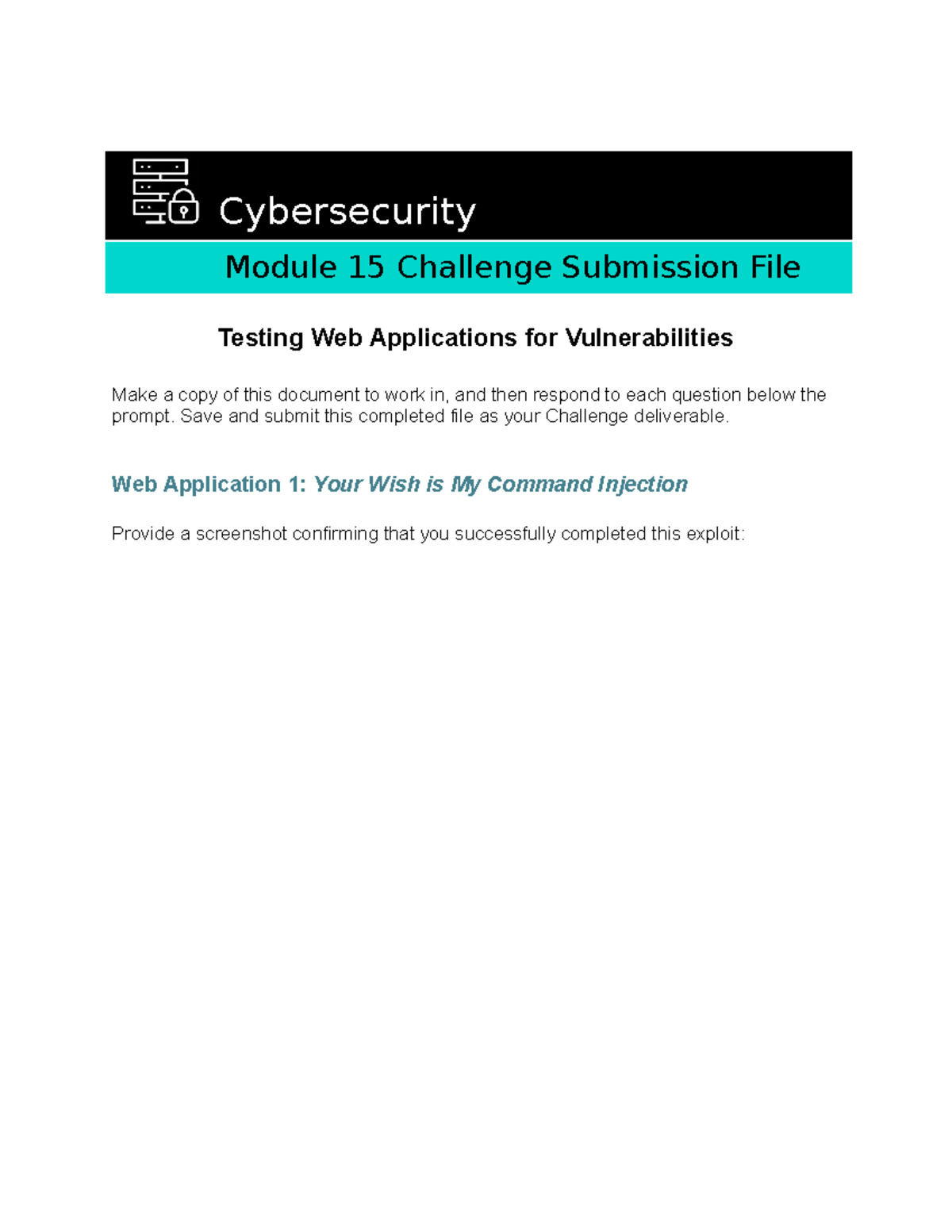 Testing Web App Vulernabuilities Cyber Security - Cybersecurity Module ...