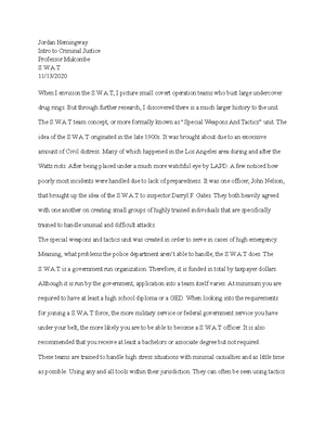 Fbi resume - Part of an internship - Sydni Townsend 111 Providence Road ...